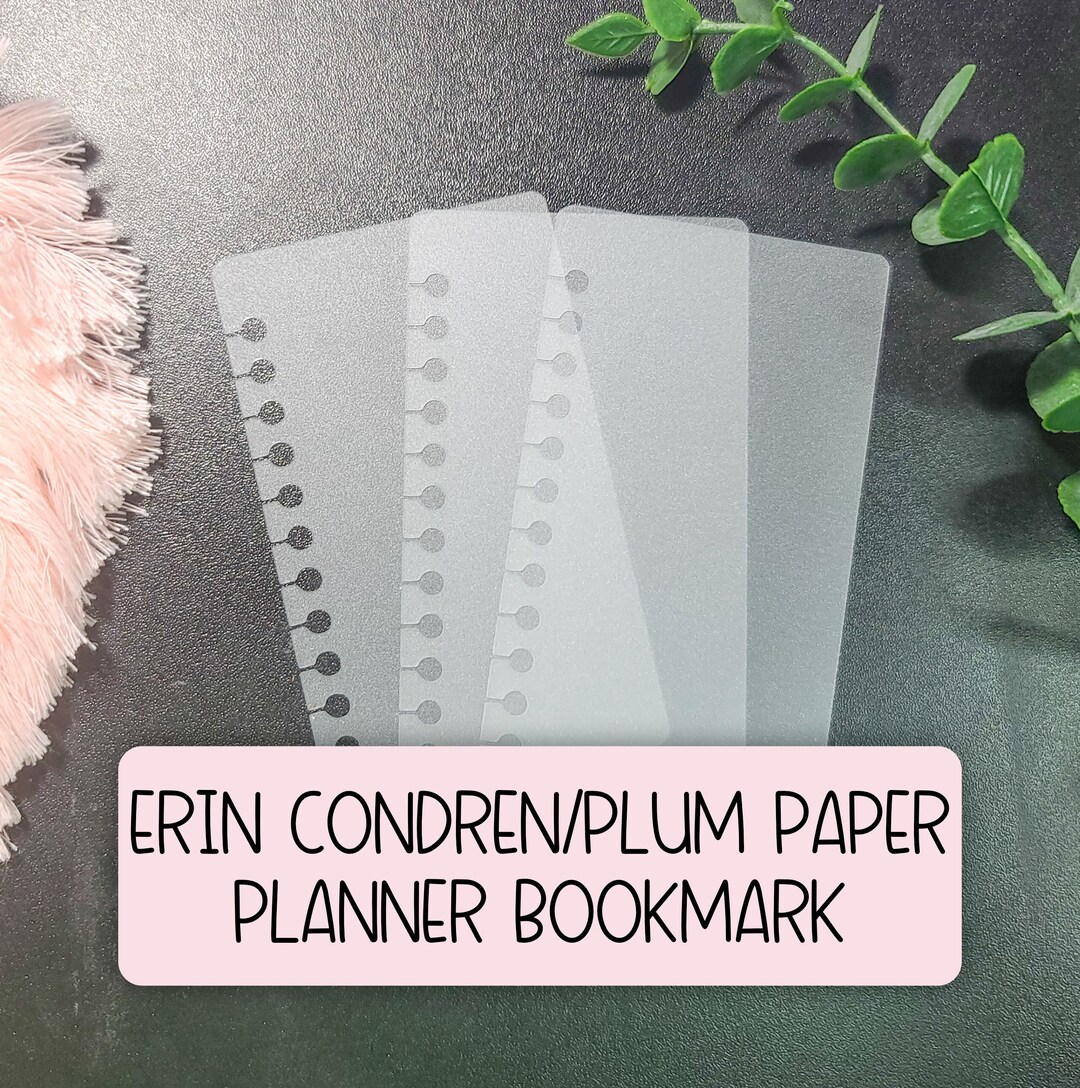 Set of 3, Coil Planner Bookmark, Frosted Plastic, Divider Insert, Erin ...