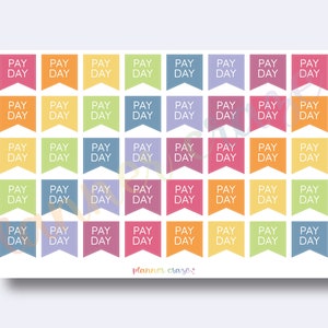 Pay Day Flag Planner Stickers, Payday, Money, Bills, Finance, Banner ...