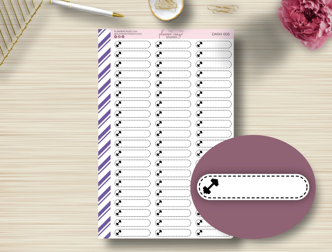 Dumbbell Label, Workout, Cardio, Fitness, Planner Stickers, Functional ...