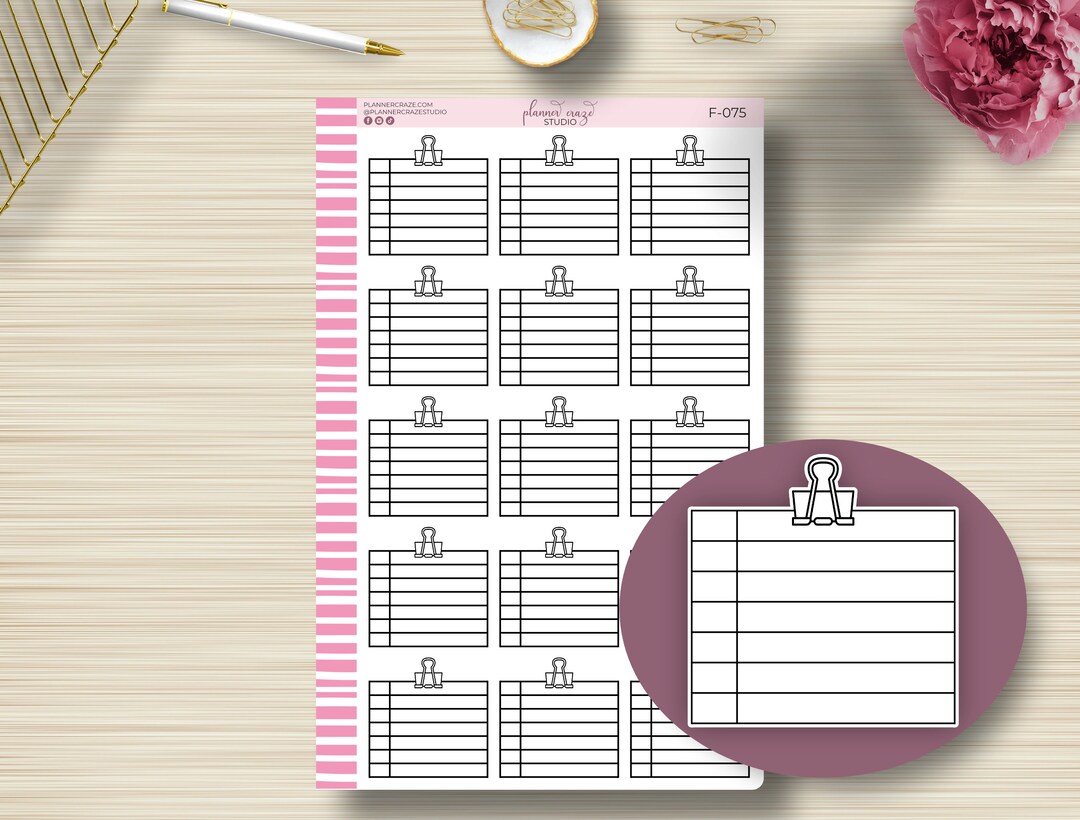 Paper and Binder Clip, Checklist, Tracker, Planning, Tracking, Reminder ...