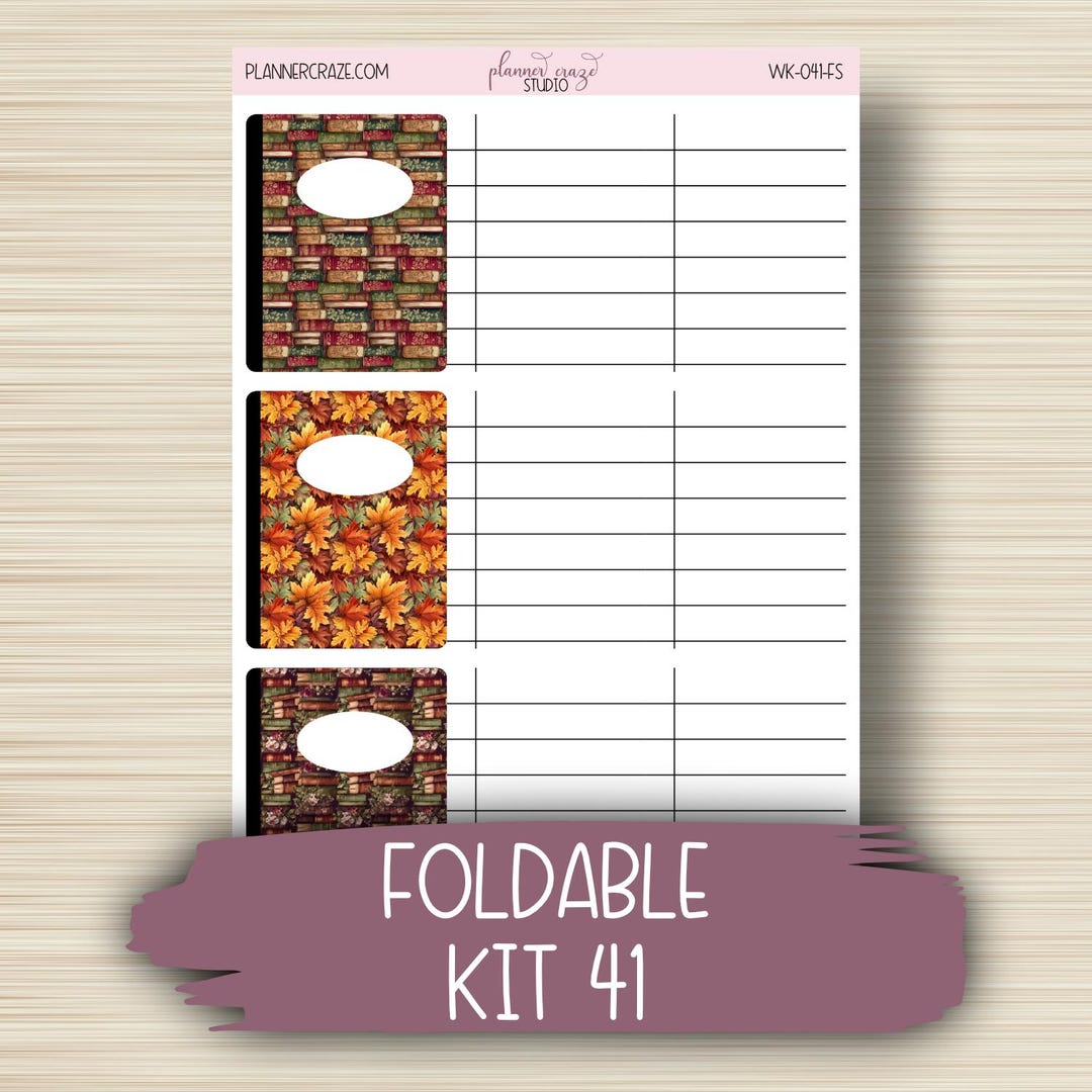 Foldable Planner Stickers, Tri-fold Sticker, Composition Notebook, Erin ...