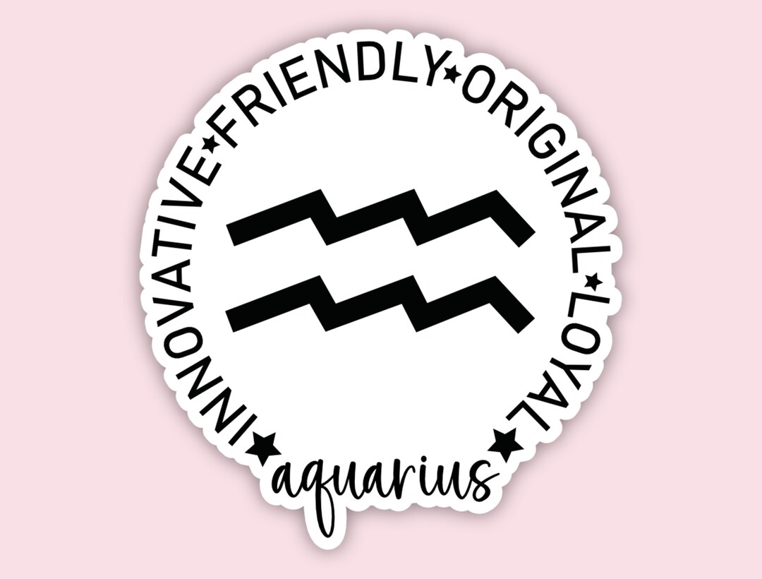 Aquarius Vinyl Sticker, Zodiac, Laptop Decal, Gift for Her Him ...