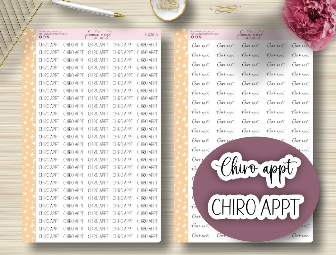 Chiro Appt Stickers, Appointment Scripts, Chiropractor, Doctor ...