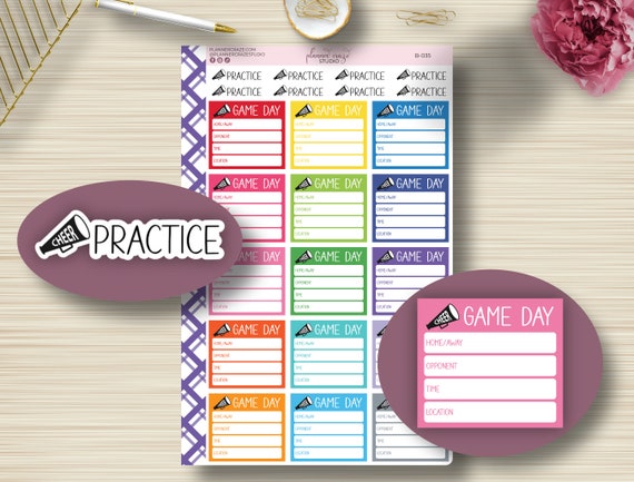 Cheer Game Day Stickers Practice Scripts Cheerleader - Etsy