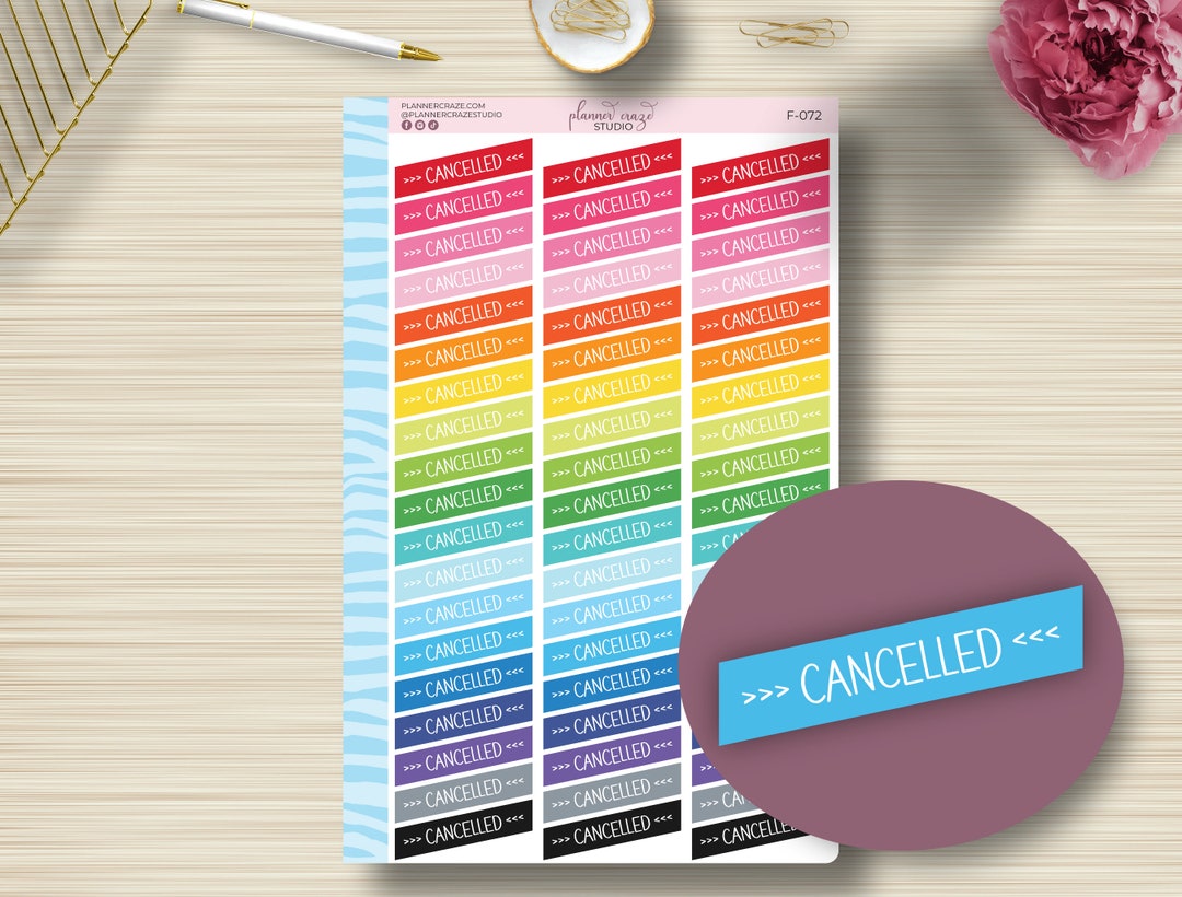 Cancelled Stickers, Monthly, Organization, Functional Planning ...