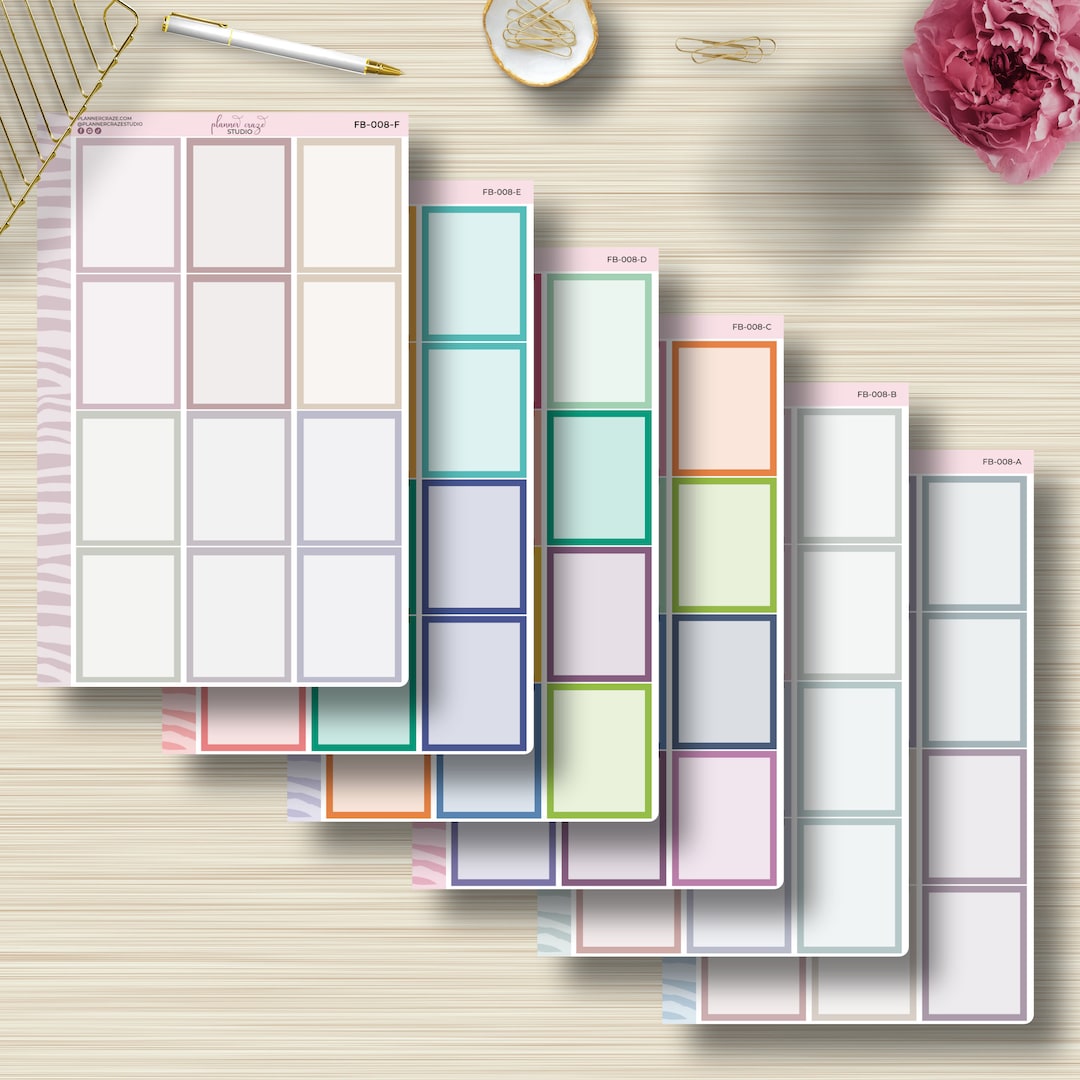 Full Box Planner Stickers, Full Box, Daily Checklist, Erin Condren Life ...