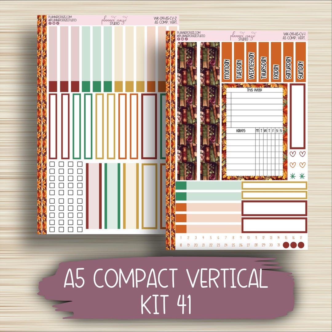A5 Compact Vertical, Weekly Planner Stickers, Planning, Labels, Erin ...
