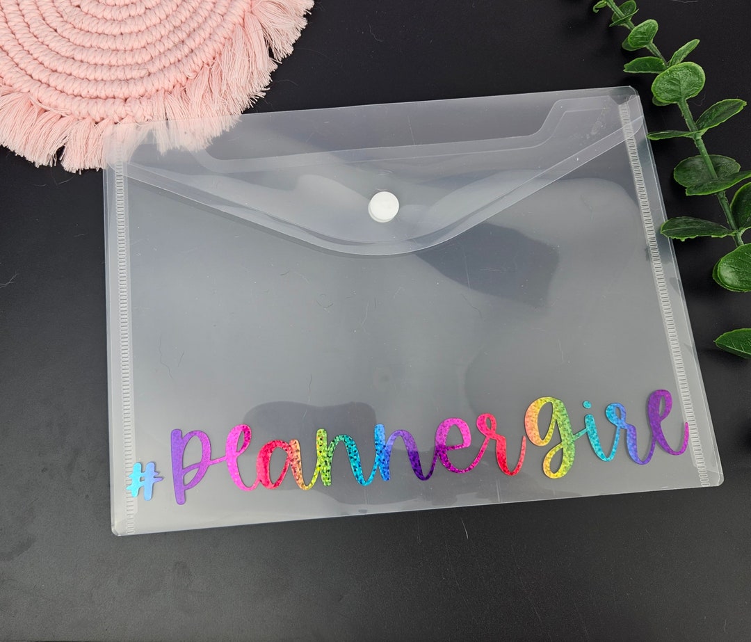 9x7" Sticker Storage, Clear Envelope, Snap Button, Rainbow Vinyl ...