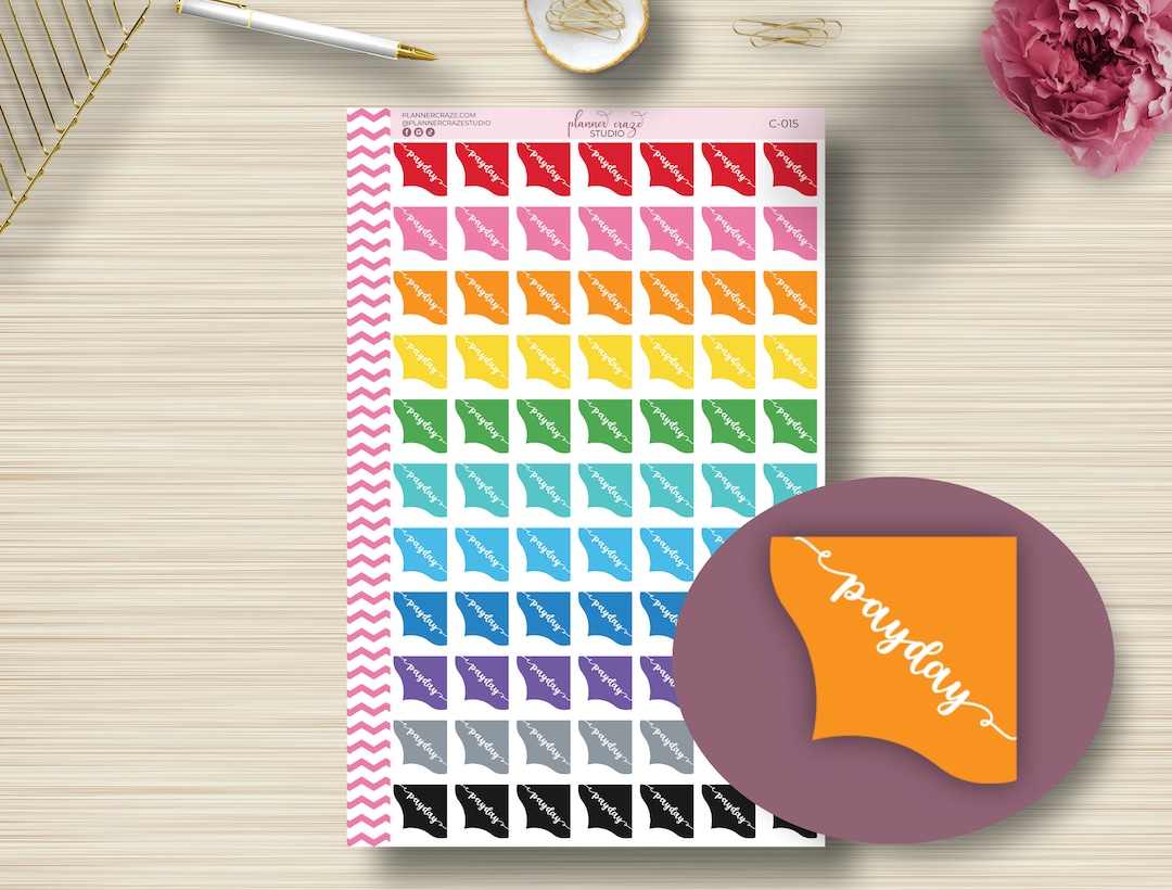 Payday Corner Planner Stickers, Money, Pay Day, Planning, ECLP, EC ...