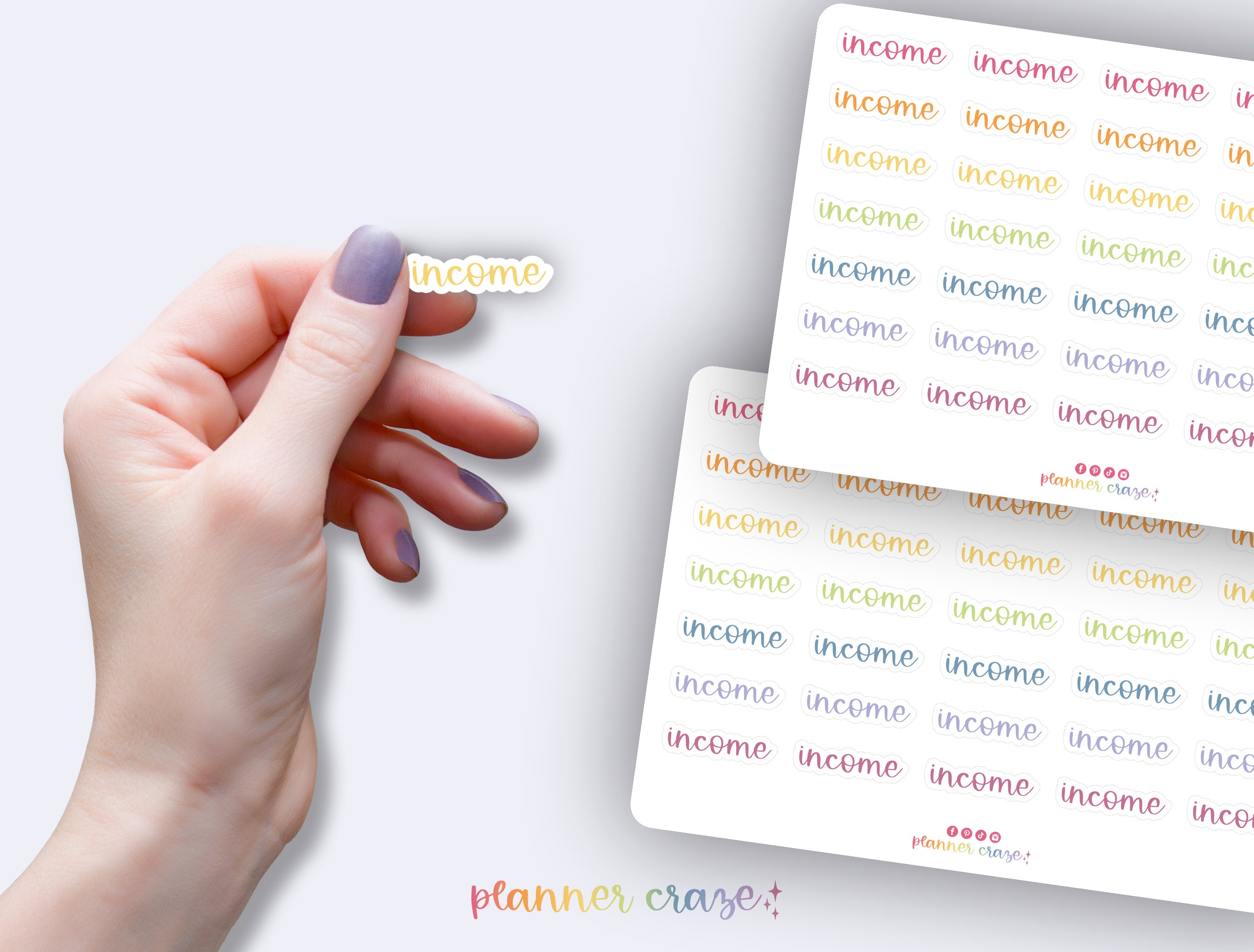 Income Script Planner Stickers Budget Income Tracker Erin - Etsy