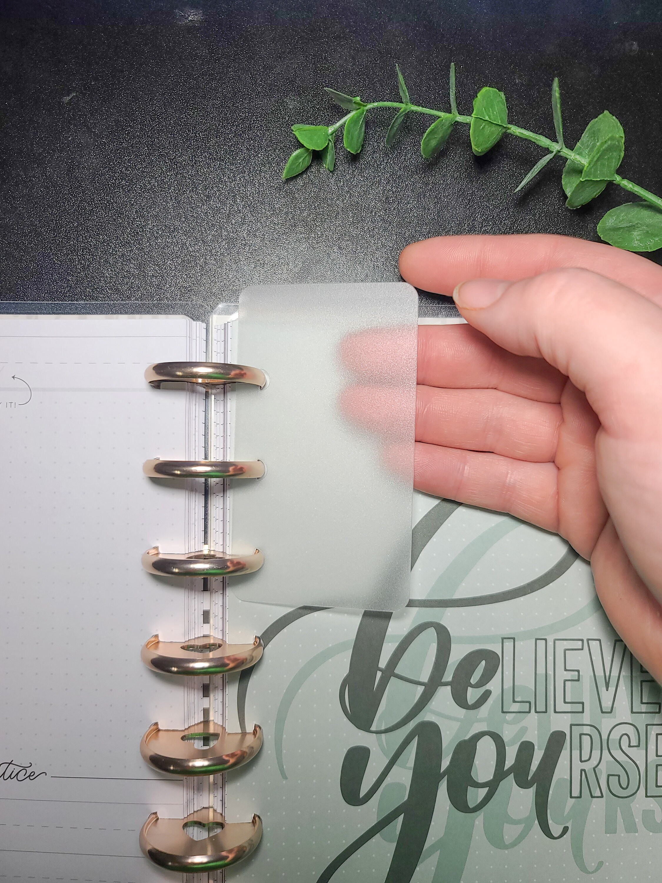 Set of 3, Planner Bookmark, Frosted Plastic, Divider Insert, Happy ...