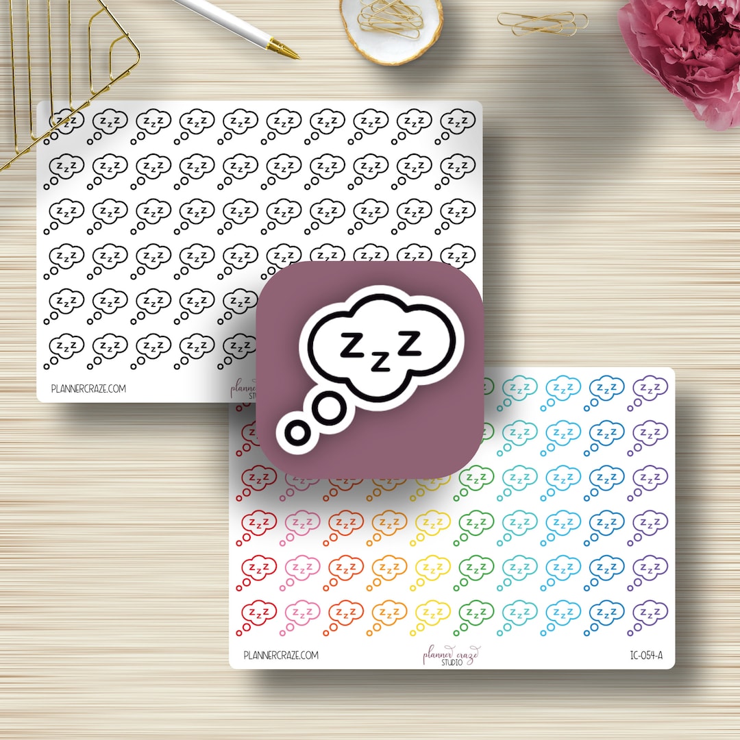 Sleeping Icon Planner Stickers, Nap Time, Napping, Erin Condren Life ...