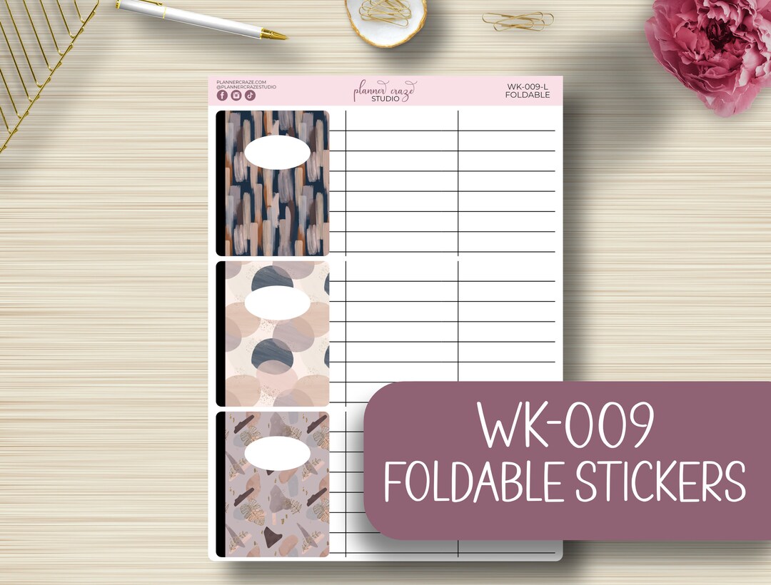 Foldable Planner Stickers, Tri-fold Sticker, Composition Notebook, Erin ...