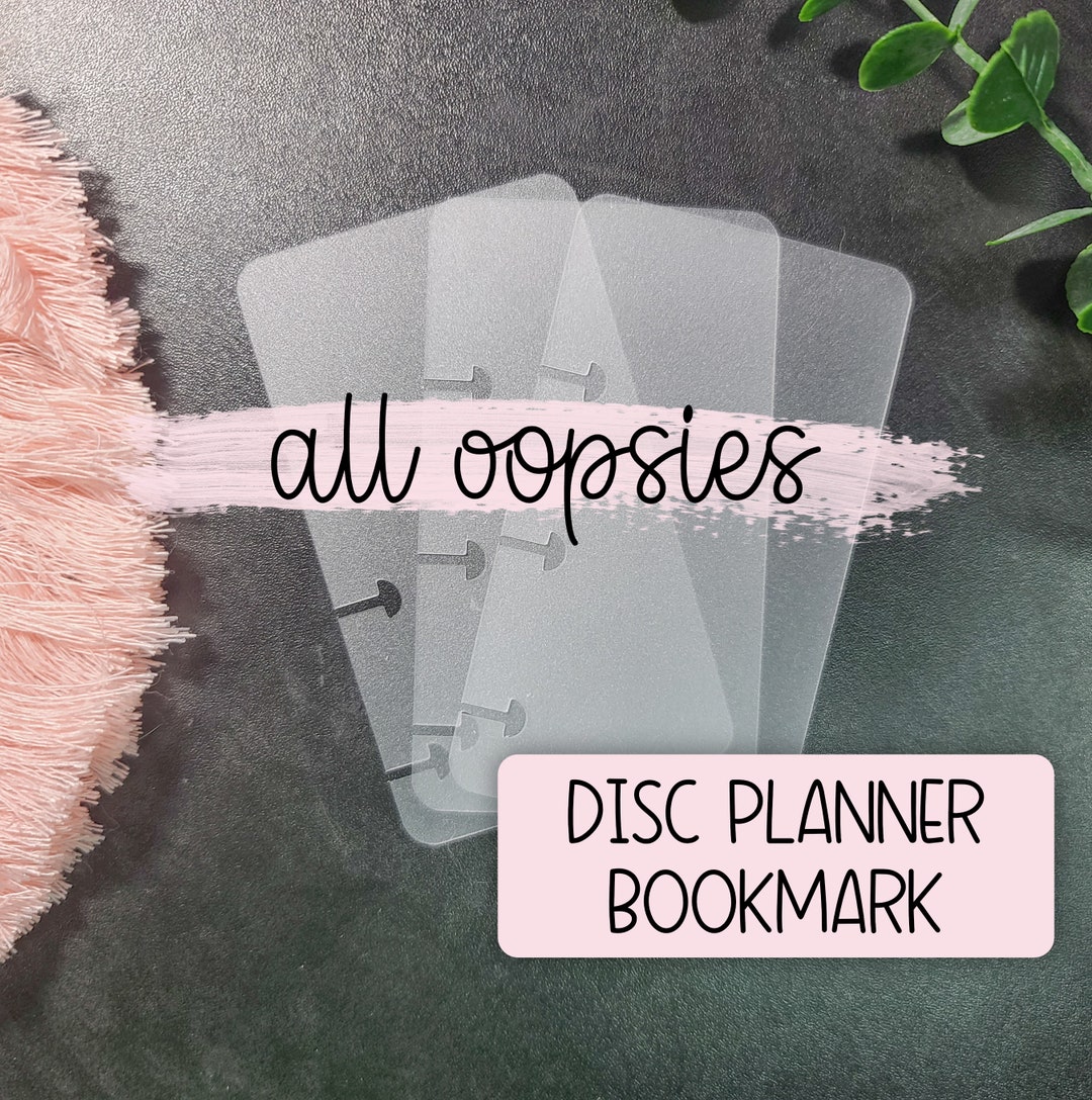 OOPS Set of 3, Planner Bookmark, Frosted Plastic, Divider Insert, Happy ...