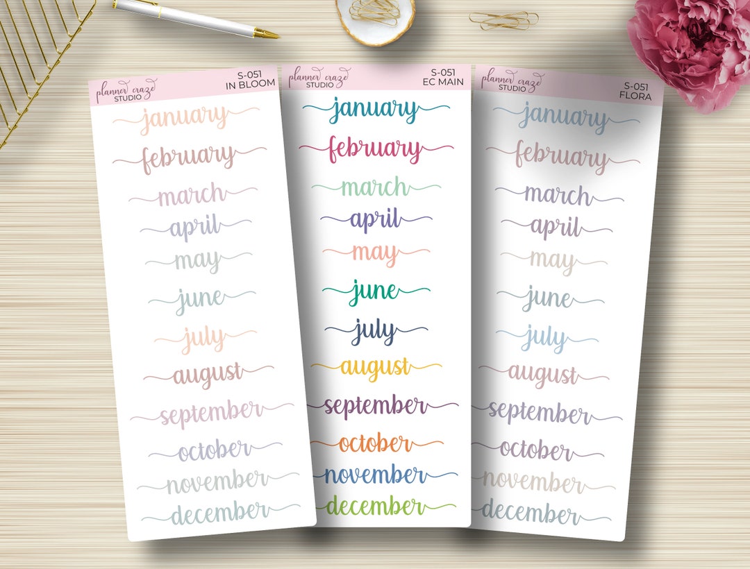 Month Planner Stickers, Monthly Scripts, Dashboard, Planning Sticker ...