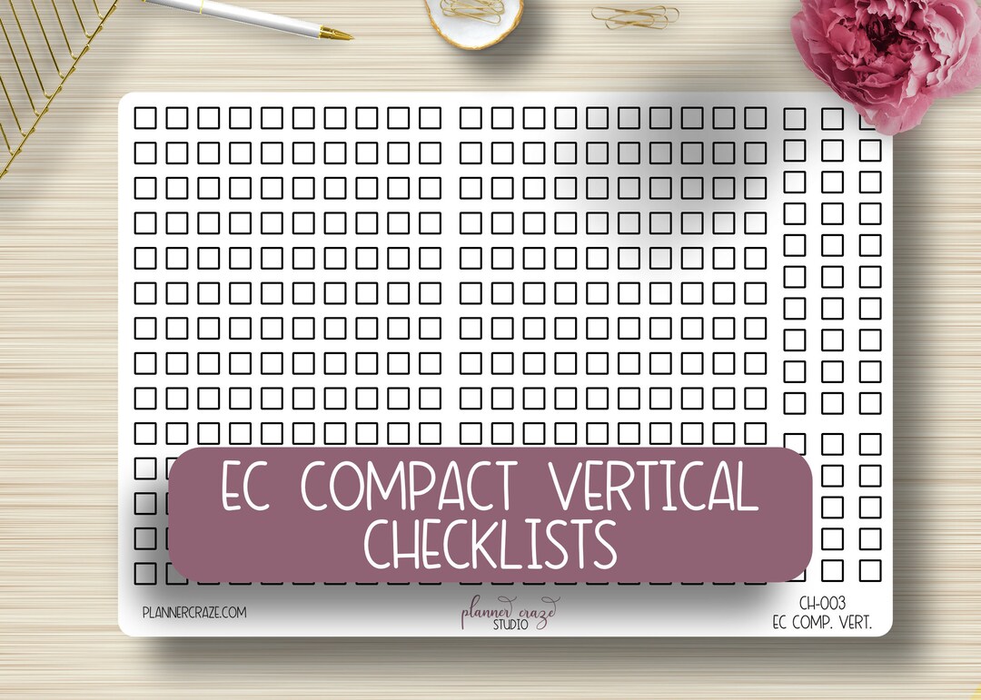 EC Compact Vertical Checklists, Weekly Planner Stickers, Events,to Do ...