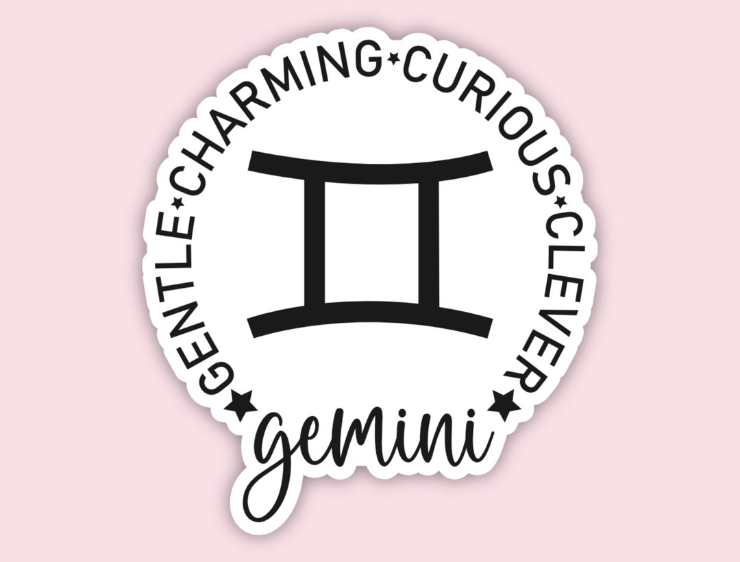 Gemini Vinyl Sticker, Zodiac, Laptop Decal, Gift for Her Him, Birthday ...