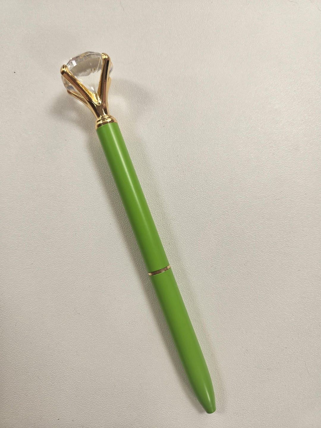 Diamond Top Pen, Planner Pen, Green, Metallic Gold, School, Ballpoint ...