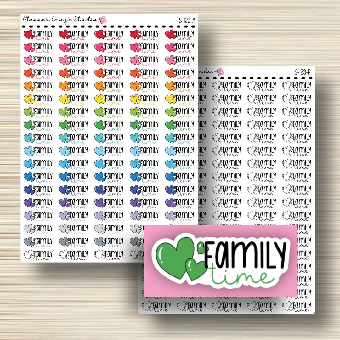 Family Time Stickers, Planner Stickers, Script, Event, Planning ...