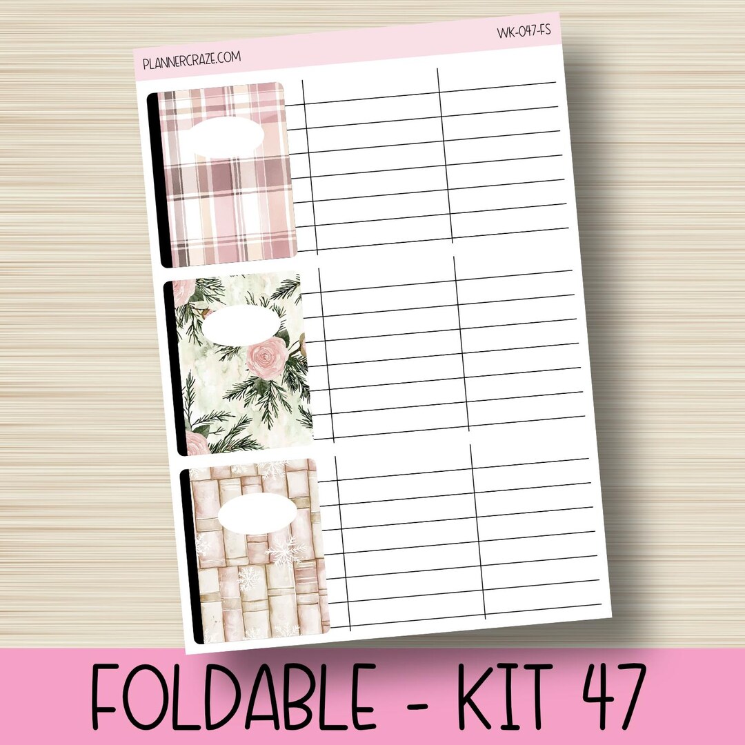 Foldable Planner Stickers, Tri-fold Sticker, Composition Notebook, Erin ...