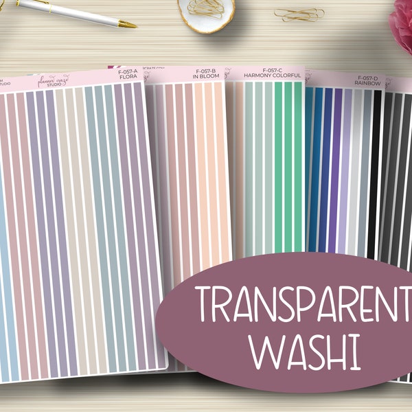 Transparent Washi Paper Strip Stickers - Etsy