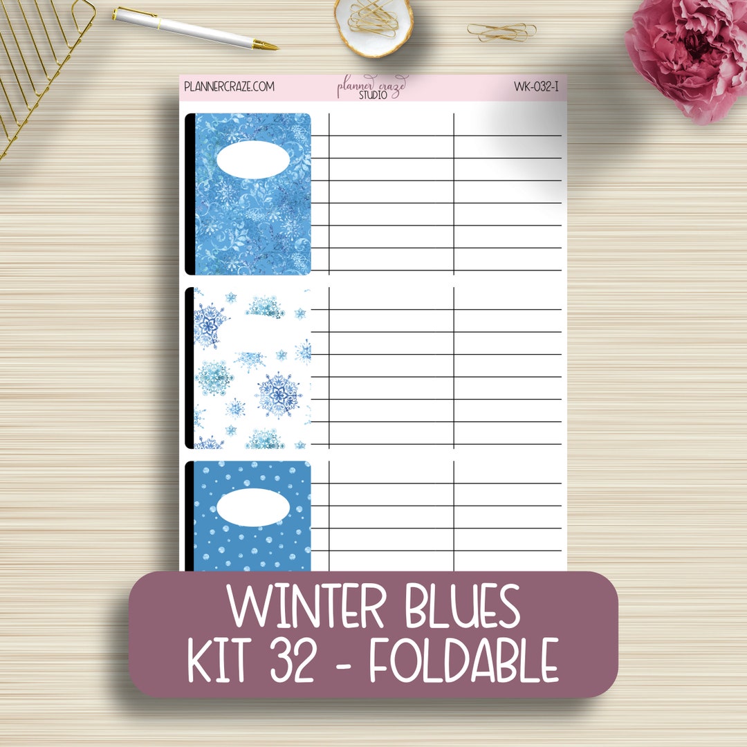 Foldable Planner Stickers, Tri-fold Sticker, Composition Notebook, Erin ...