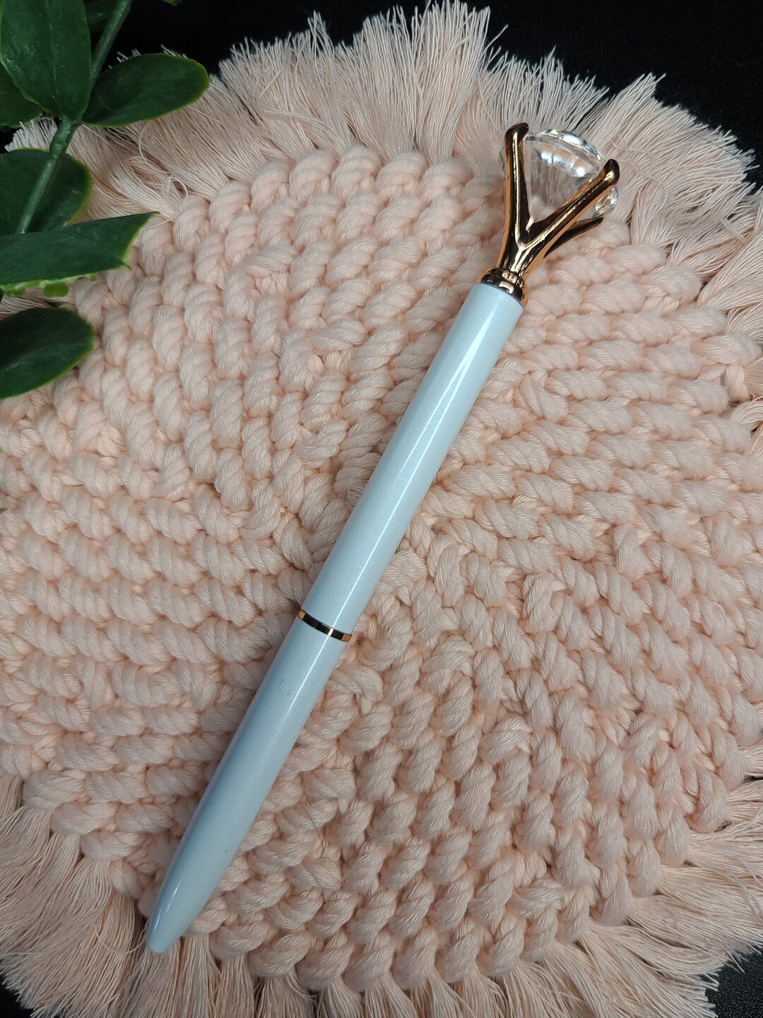 Diamond Top Pen, Planner Pen, White, Metallic Rose Gold, School ...