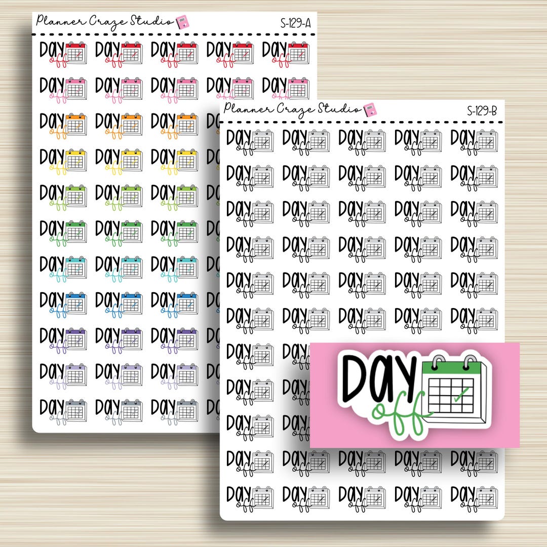 Day off Script Stickers, Calendar Planner, Event, Planning, Functional ...