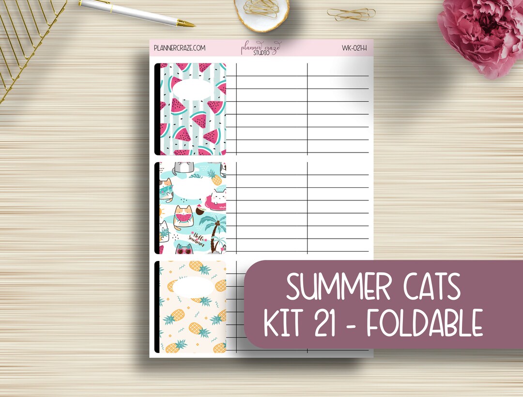Foldable Planner Stickers, Tri-fold Sticker, Composition Notebook, Erin ...