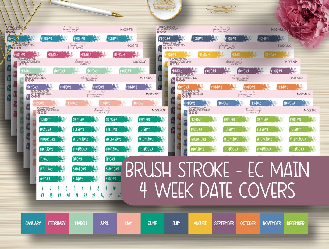 Date Covers, Wildflowers, Weekly Planner Stickers, Weekly Planning, EC ...