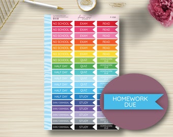 Class Planner Stickers Side Flag Headers Erin Condren Life Planner ...