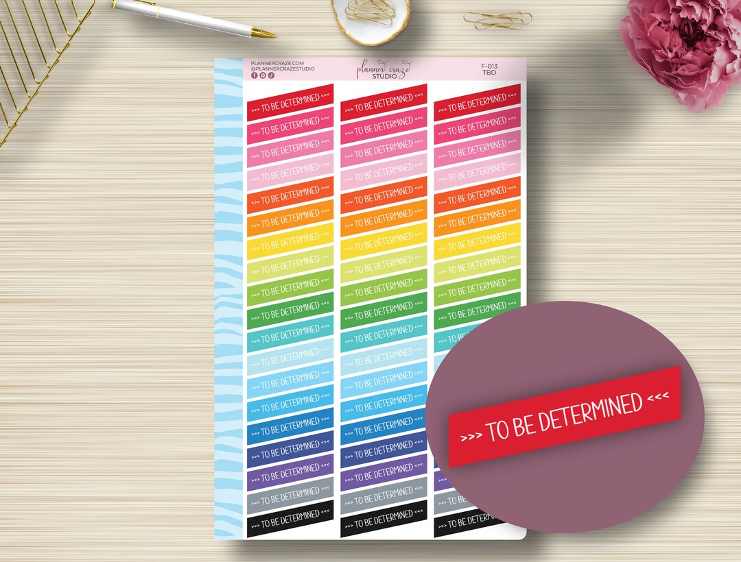 F-013, TBD Stickers, Monthly, Organization, Functional Planning ...