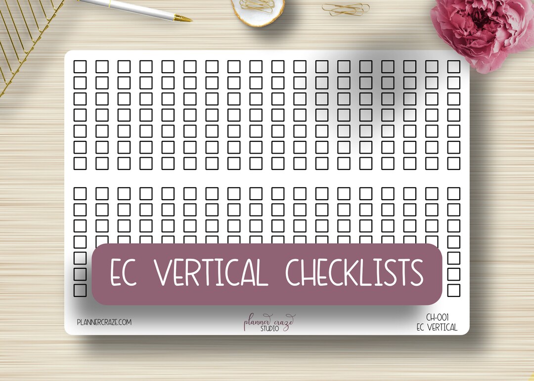 EC Vertical Checklists, Weekly Planner Stickers, Events, to Do List ...