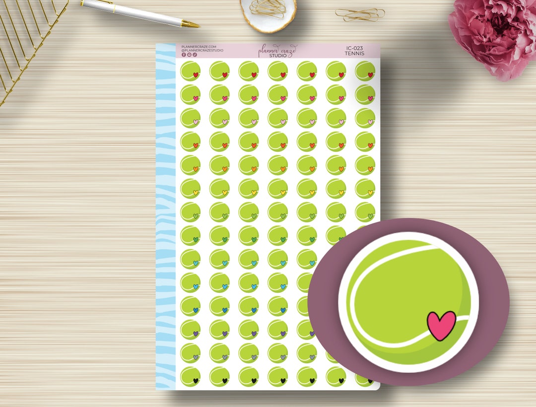 Tennis Ball Icon Stickers, Practice, Tournament, Game Day, Planning ...