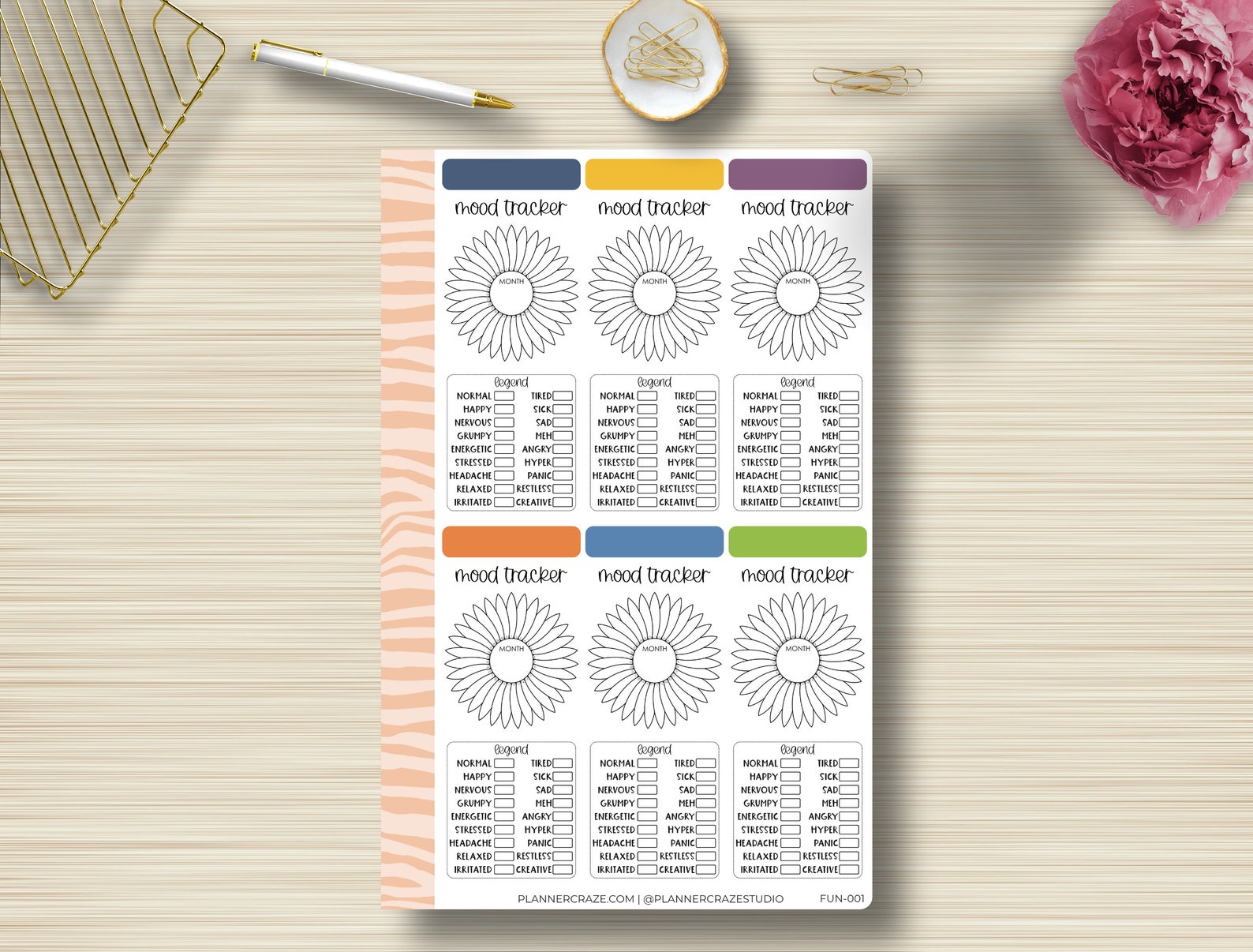 Mood Tracker 1.5" Wide Planner Stickers, Monthly Planning, Tracking, EC ...