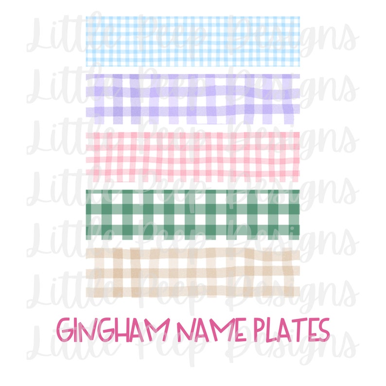 Gingham Name Plate, Gingham,watercolor Clipart,fall, Png,sublimation ...