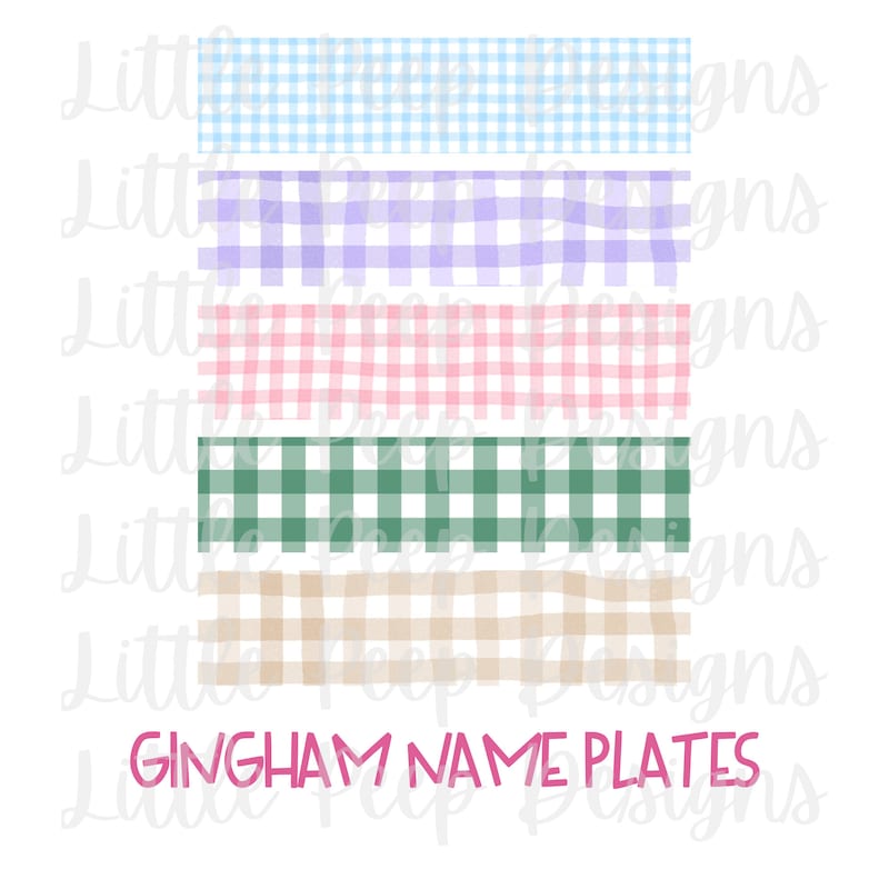 Gingham Plates - Etsy