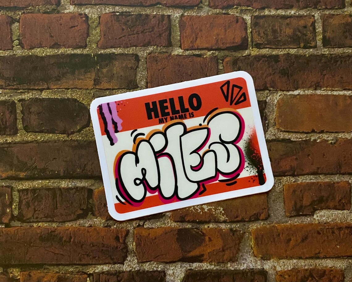 Miles Morales Nametag Sticker - Etsy