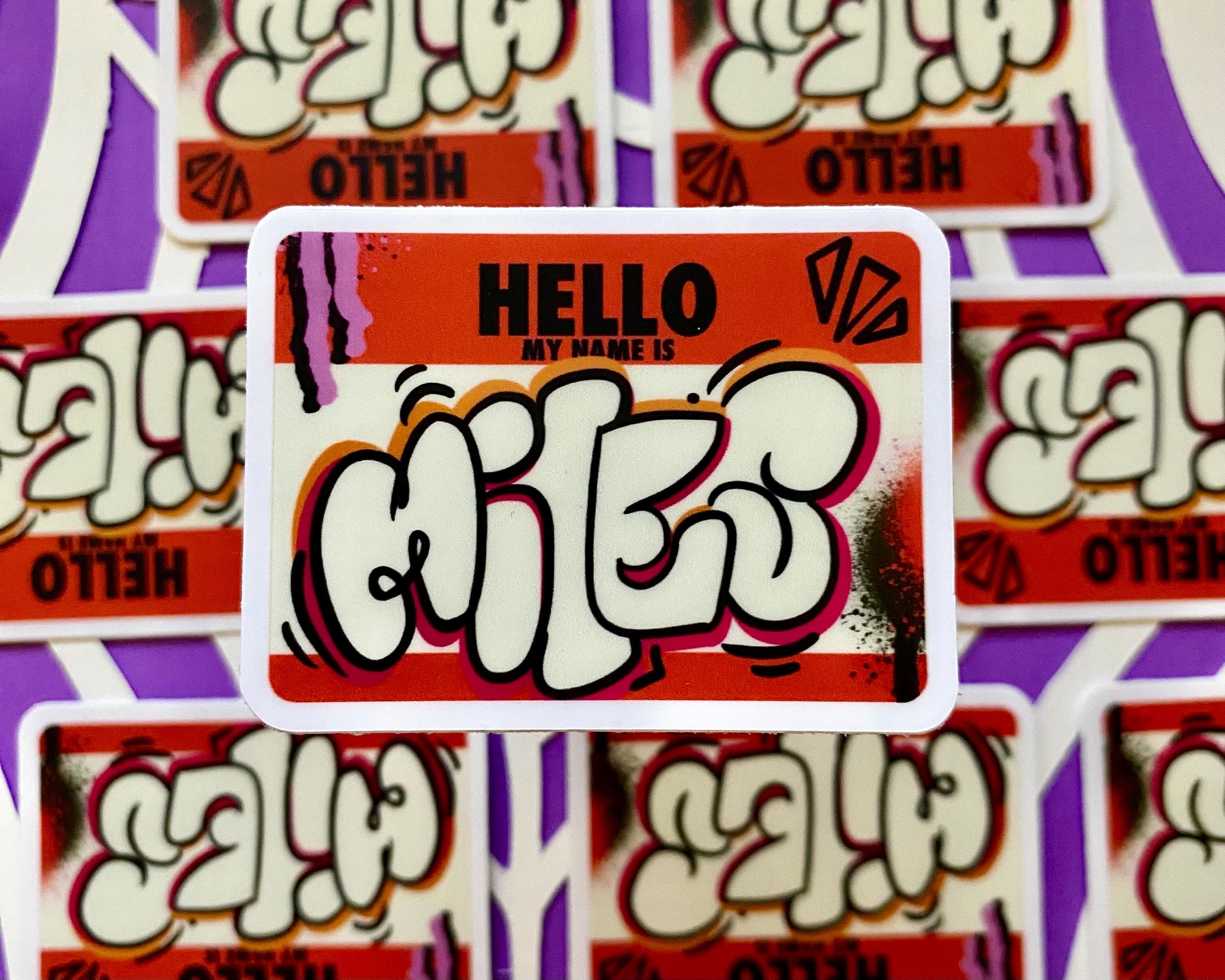 Miles Morales Nametag Sticker - Etsy