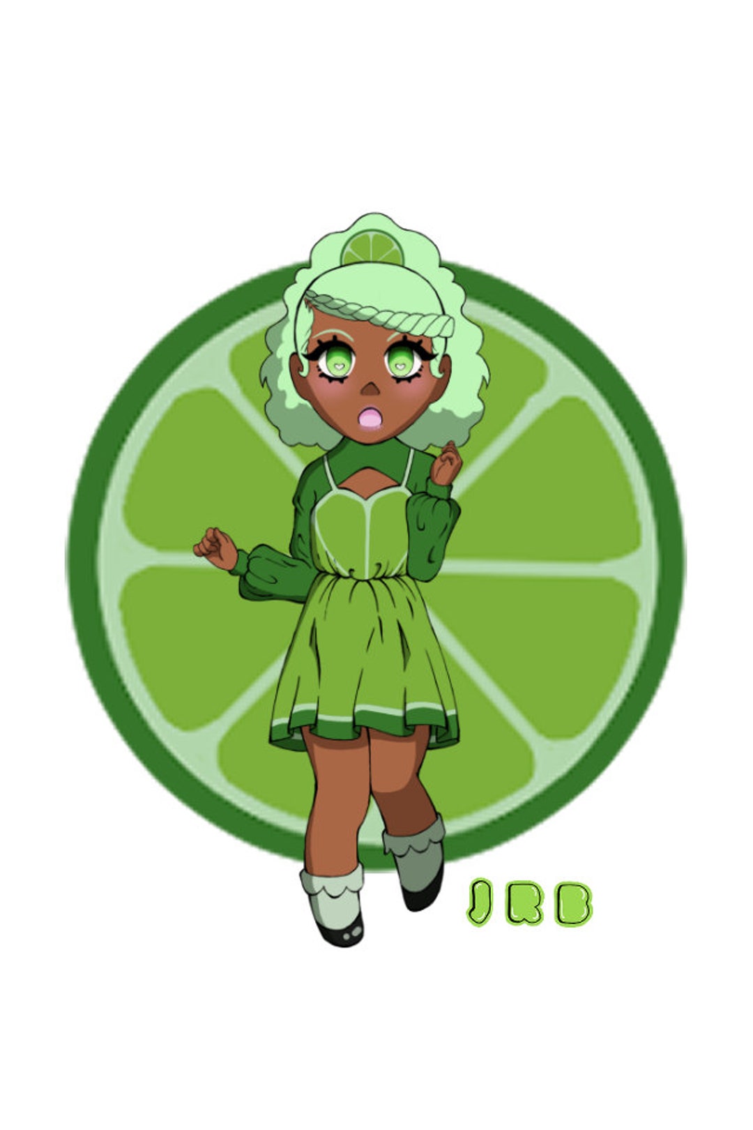 Lime Chibi Girl Wallpaper - Etsy