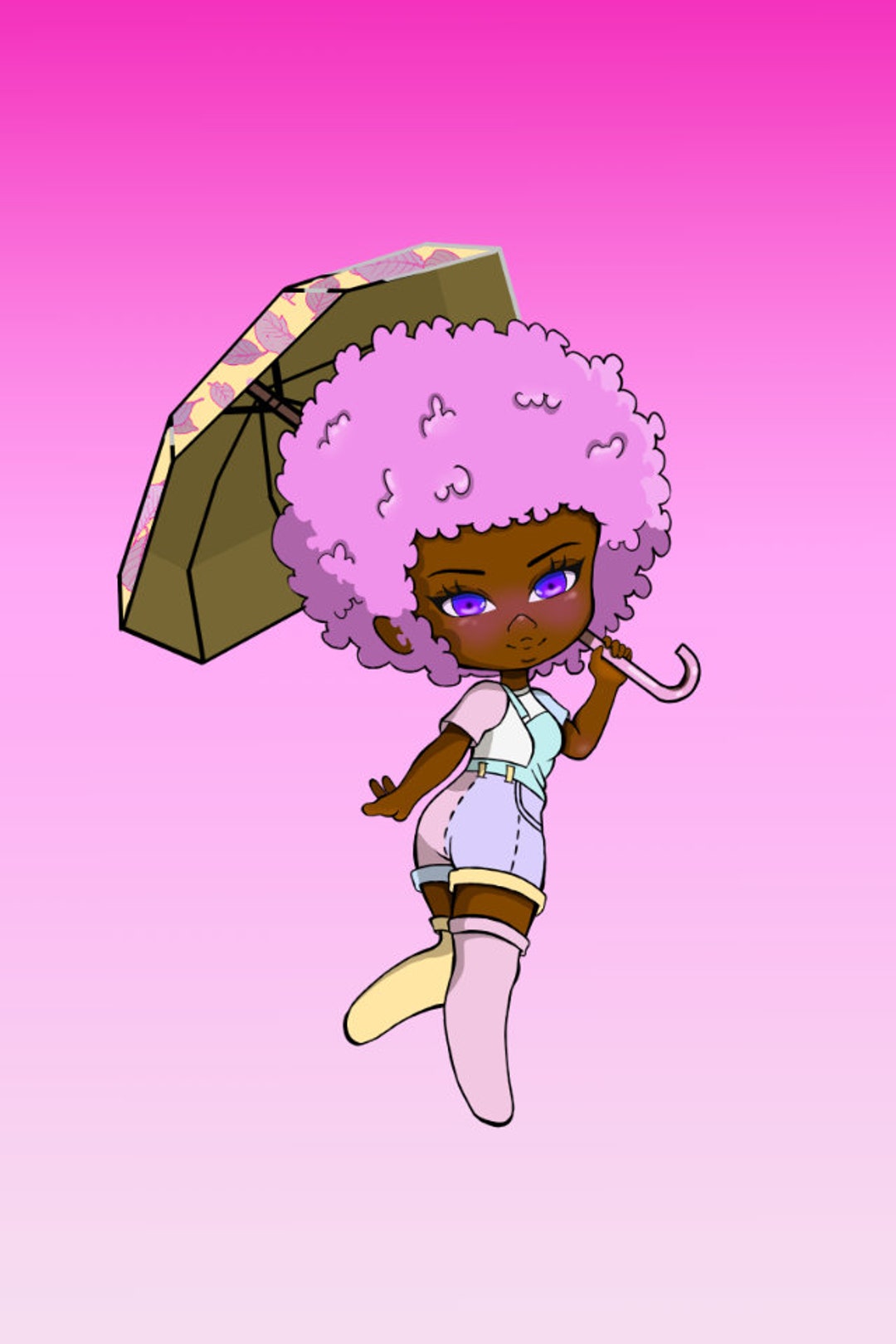 Pastel Chibi Girl Digital Wallpaper - Etsy