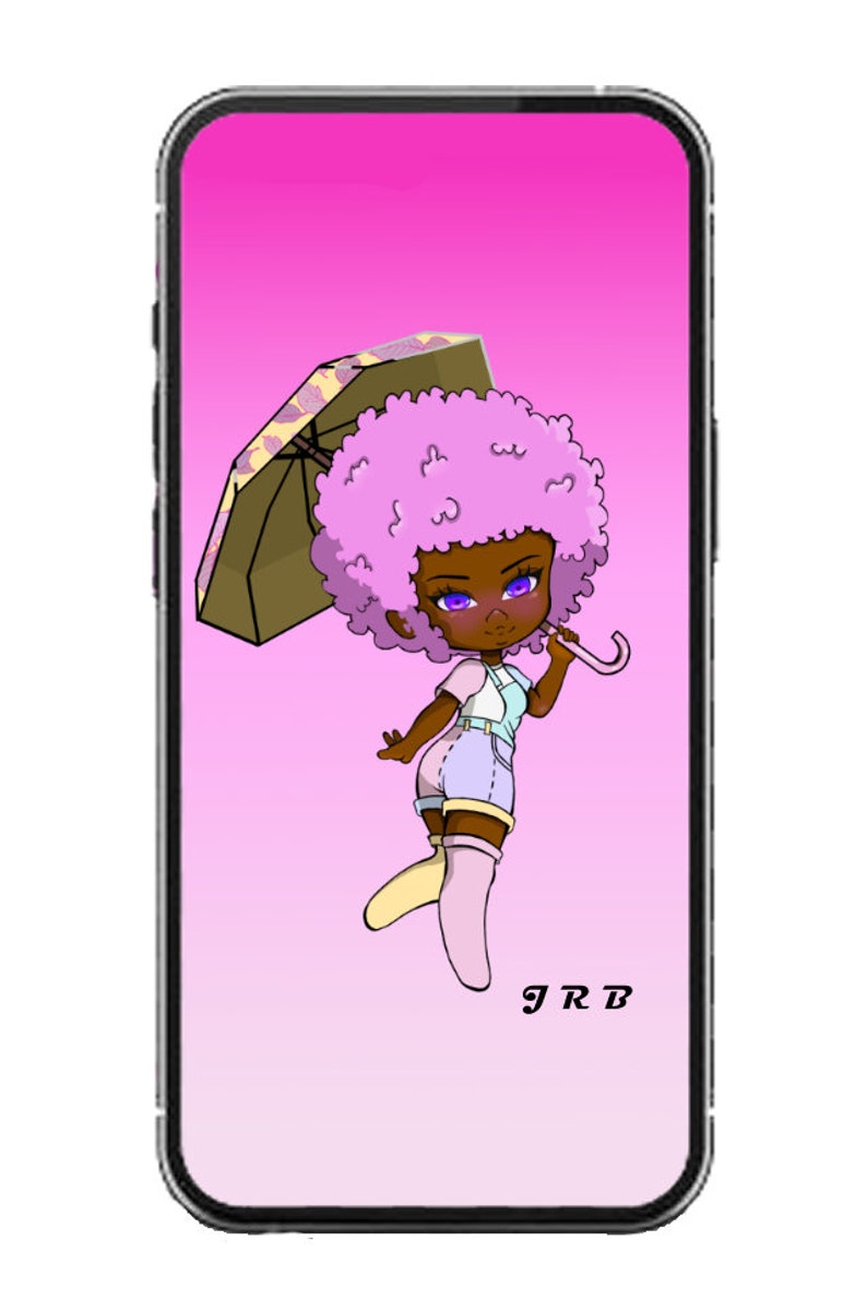 Pastel Chibi Girl Digital Wallpaper - Etsy