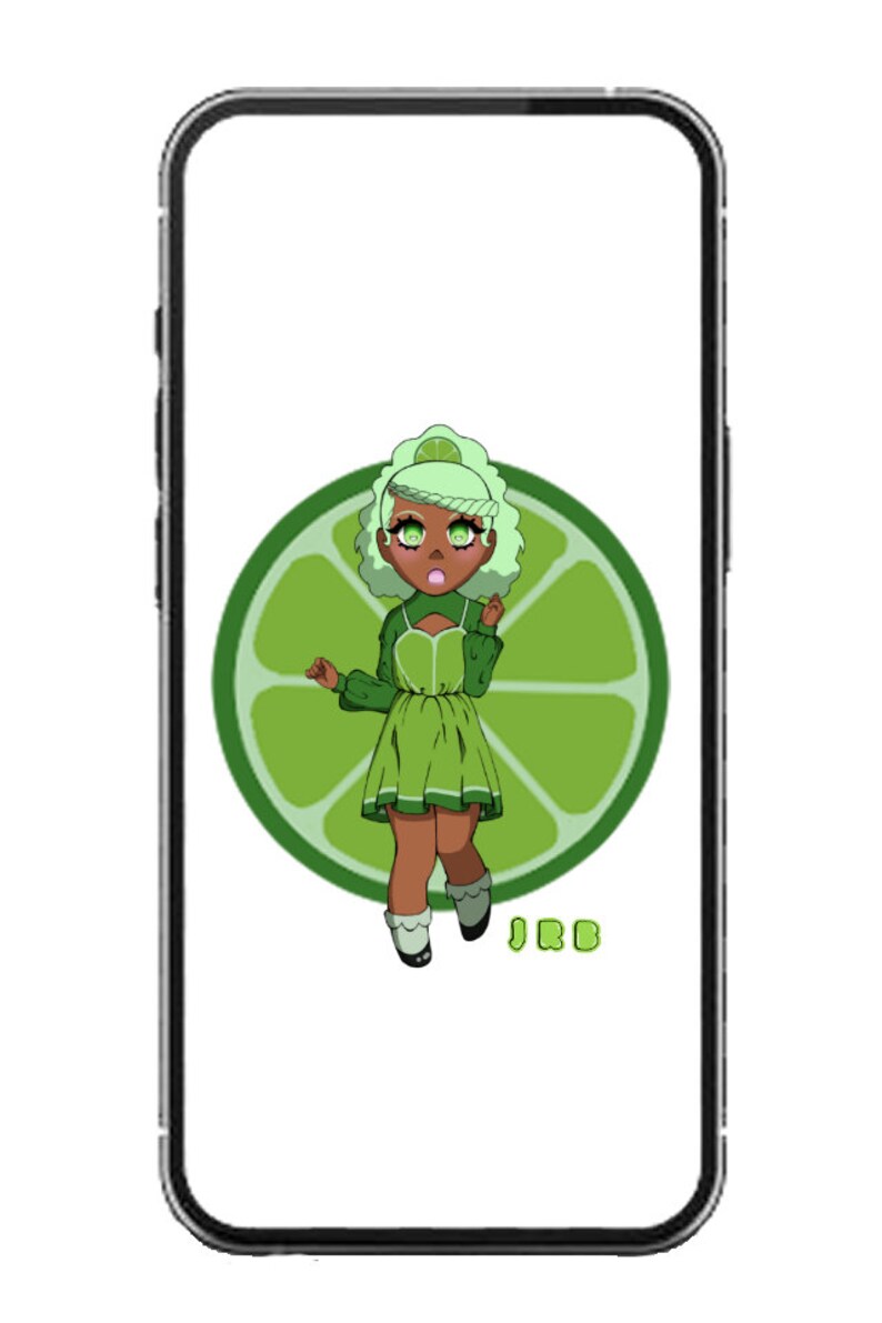 Lime Chibi Girl Wallpaper - Etsy