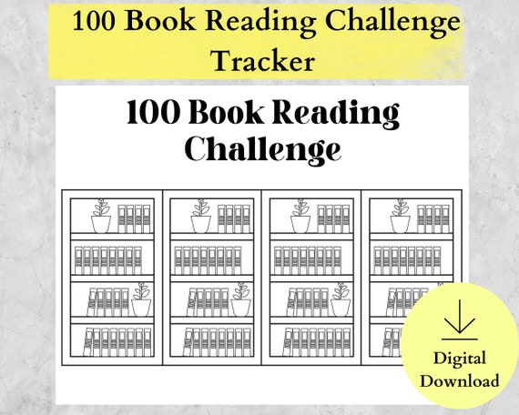 100 Book Reading Challenge Tracker 100 Book Reading Log - Etsy
