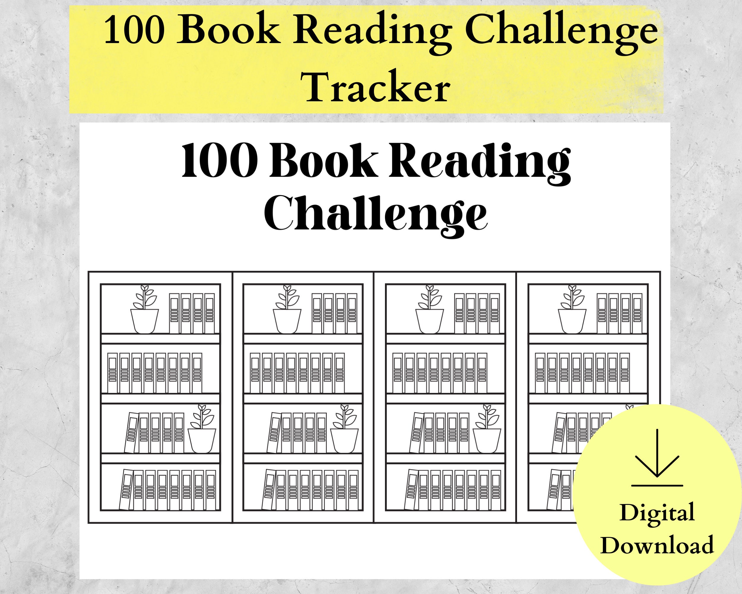 100 Book Reading Challenge Tracker 100 Book Reading Log - Etsy