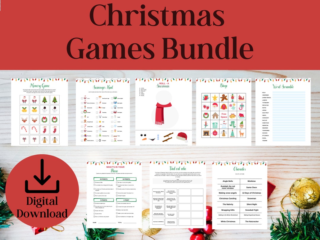 Christmas Game Bundle Christmas Games Printable Christmas Games for All ...