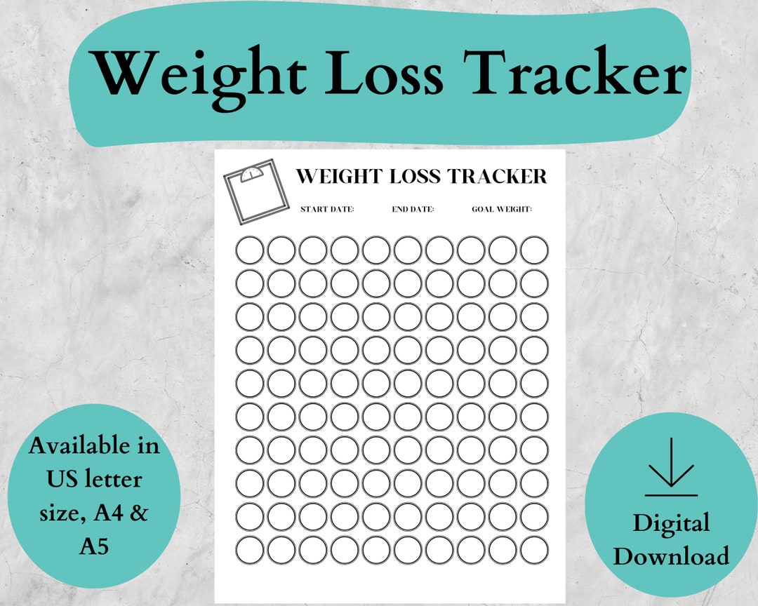 Weight Loss Tracker Weight Loss Journal Pounds Lost Tracker - Etsy