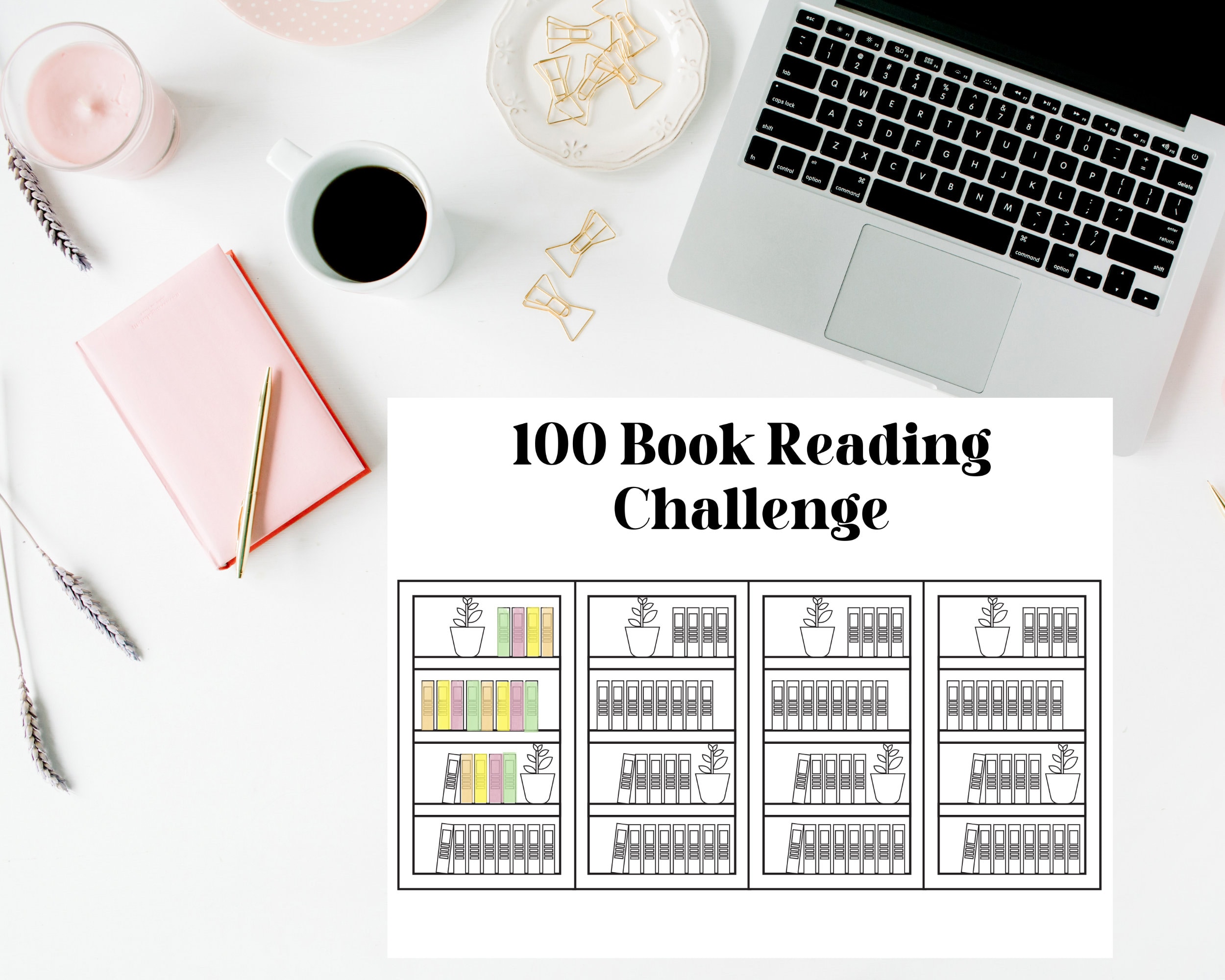 100 Book Reading Challenge Tracker 100 Book Reading Log - Etsy