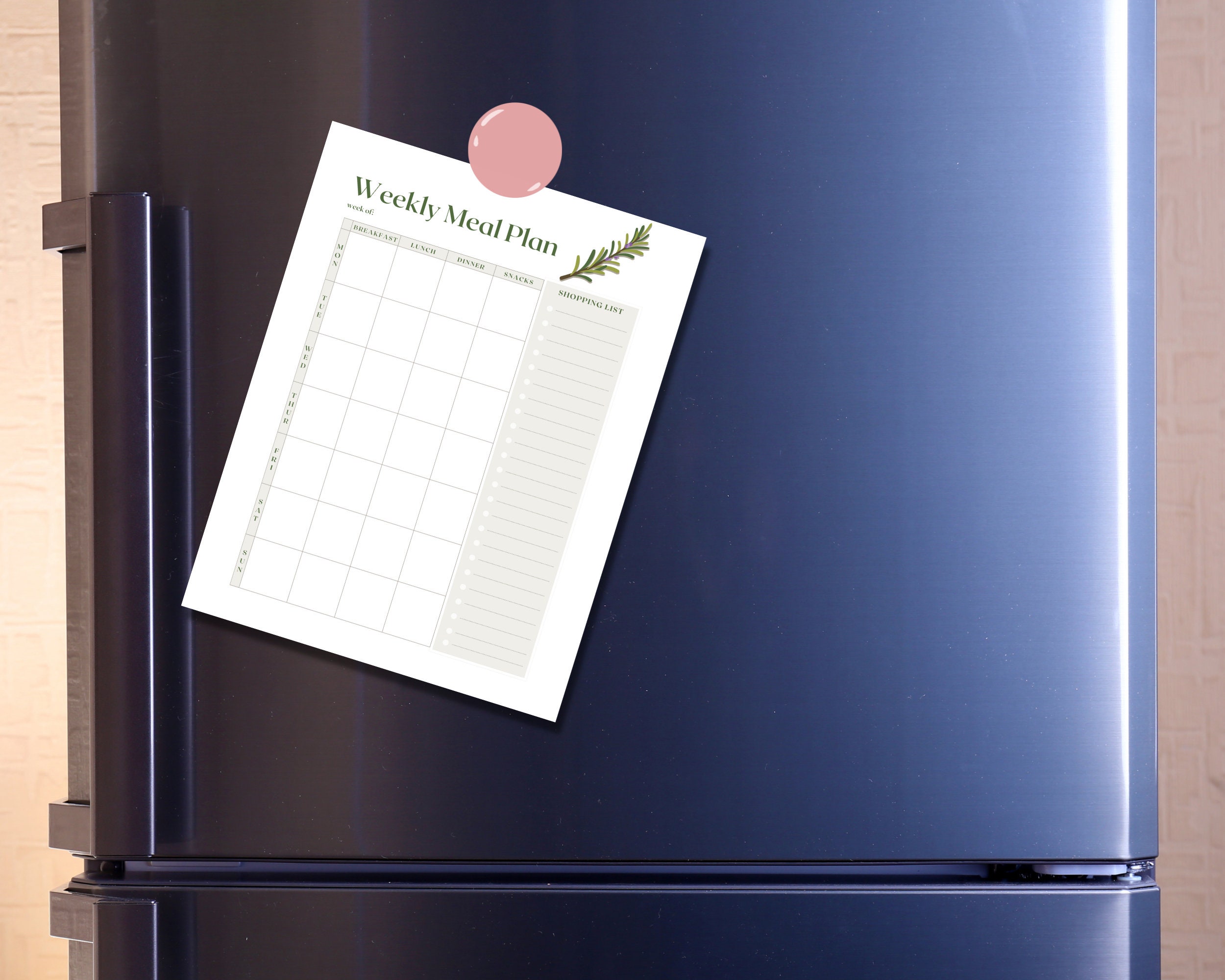 Weekly Meal Planner Family Daily Meal Planner Menu Planner Includes ...