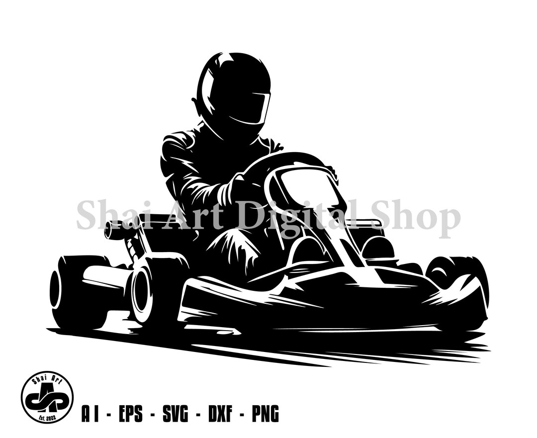 Go Kart Svg, Go Kart Racer Svg, Svg, Png, Cricut, Dxf, Clipart, for ...
